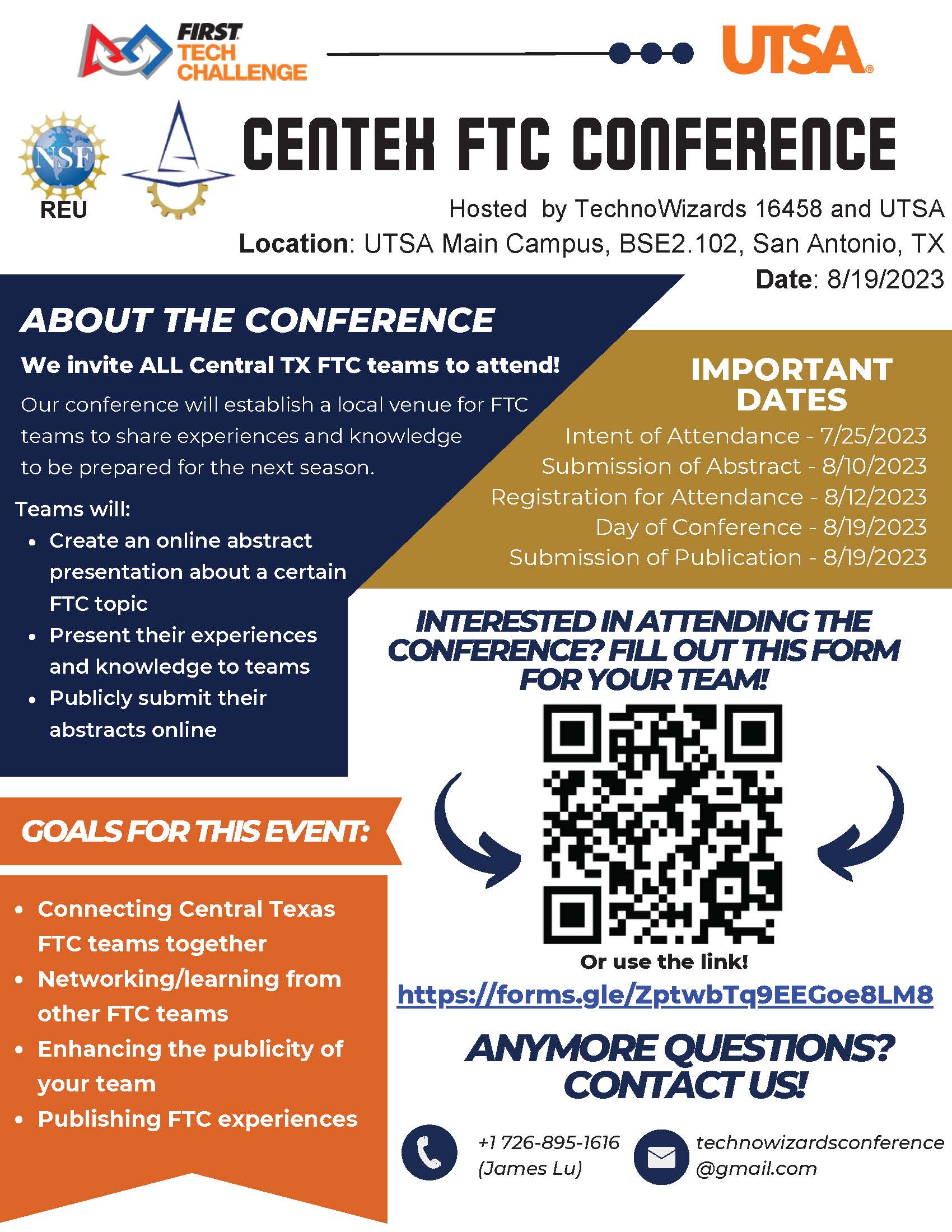 FIRST Tech Challenge - UTSA REU Program